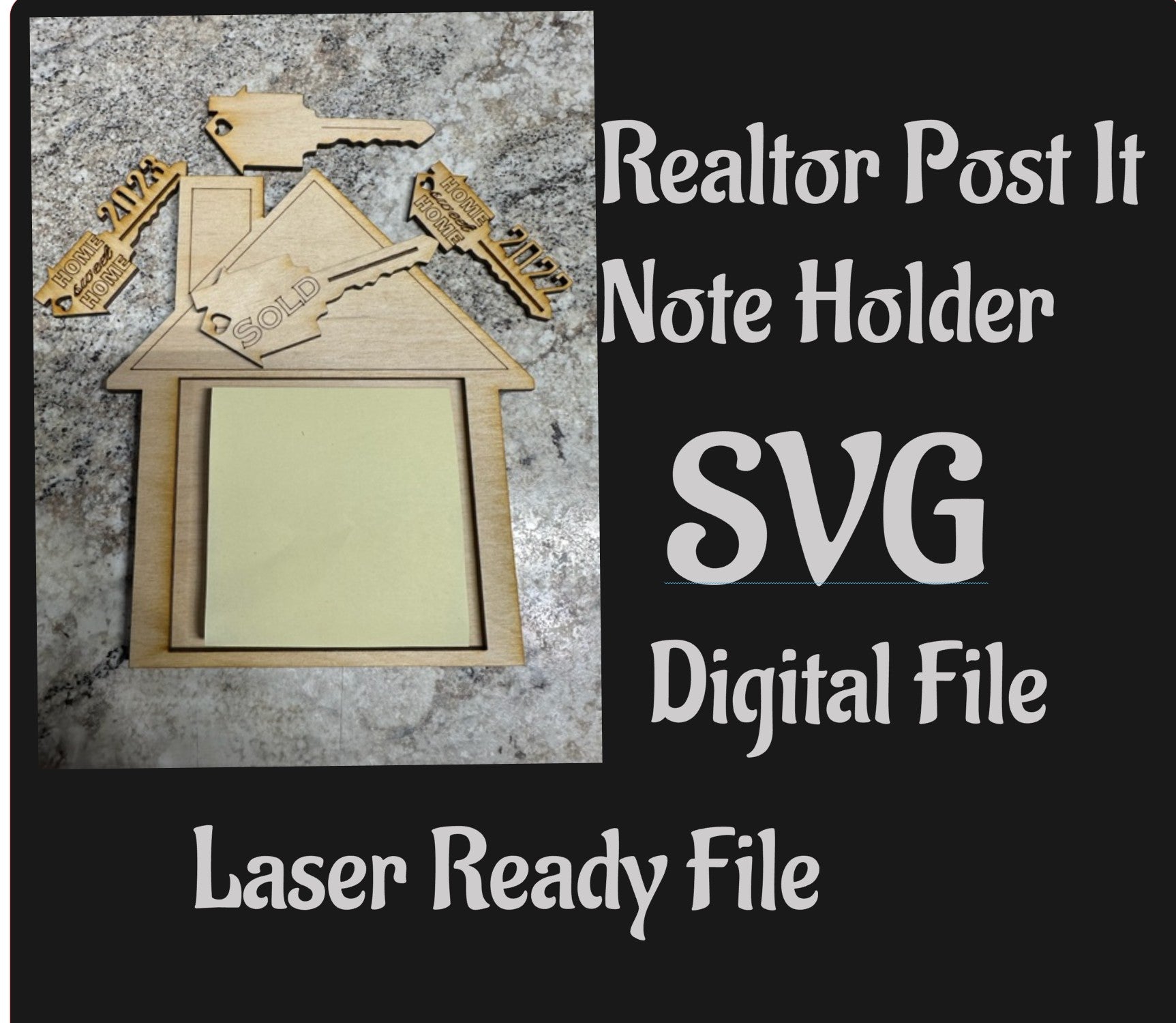 Digital File / Realtor Post It Note Holder / Realtor SVG/ Personalized ...